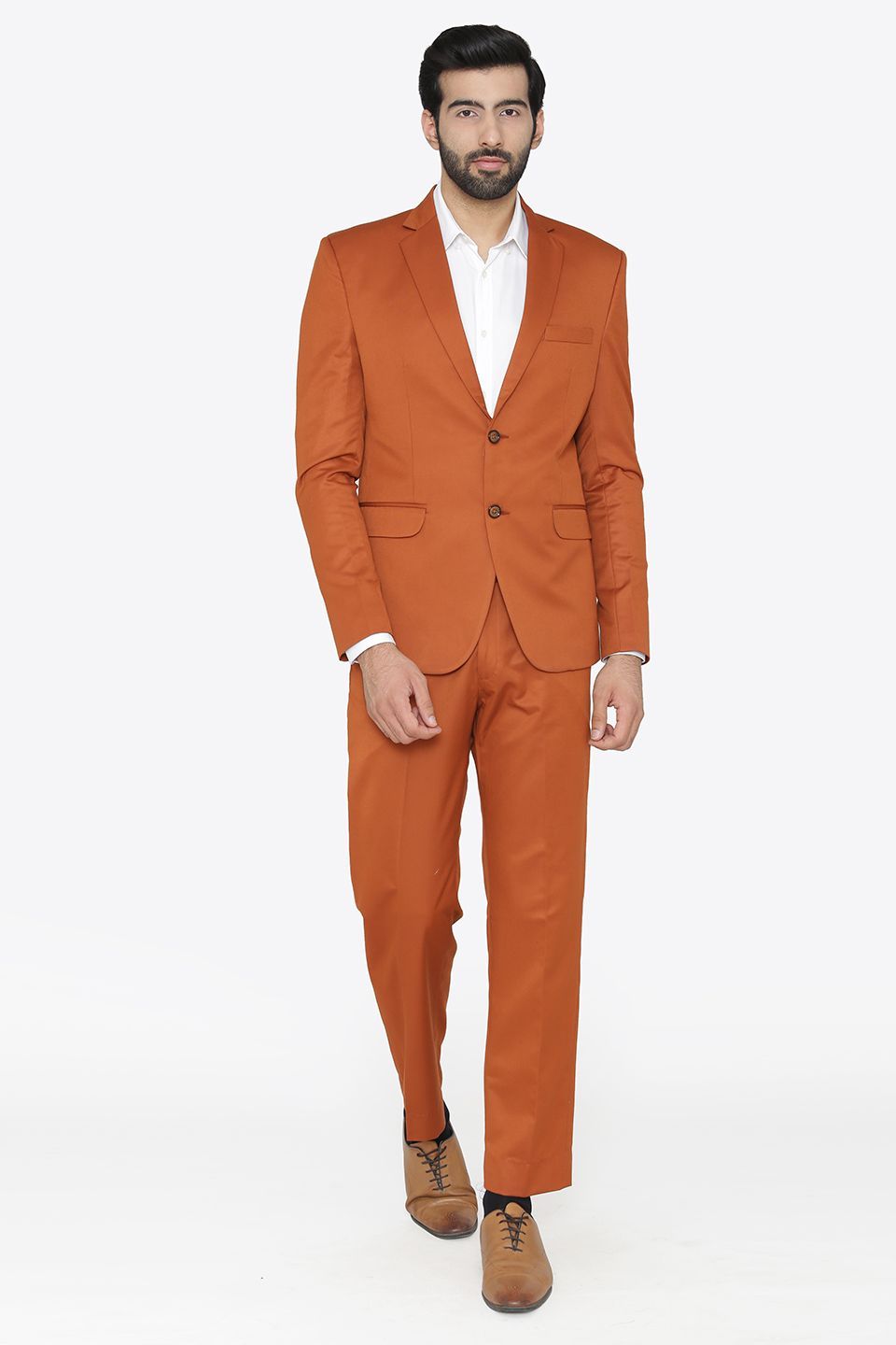 Wintage Men's Polyester Cotton and Evening 2 Pc Suit : Orange