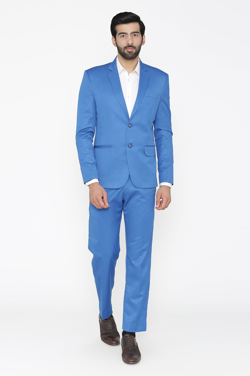 Wintage Men's Polyester Cotton and Evening 2 Pc Suit : Blue