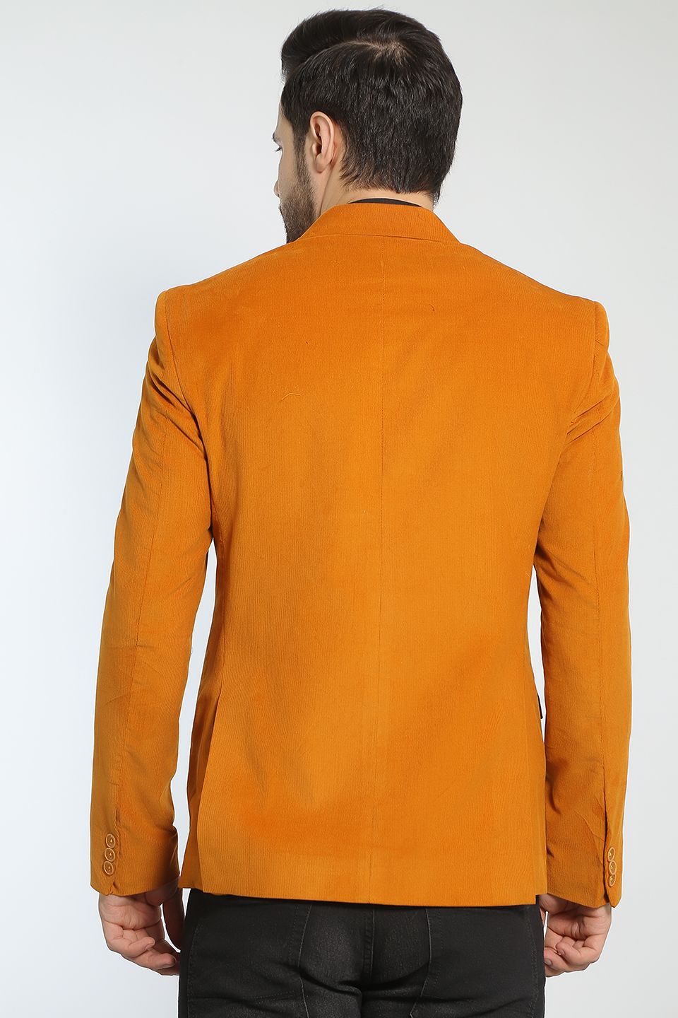WINTAGE Men's Corduroy Cotton Orange Blazer : Orange