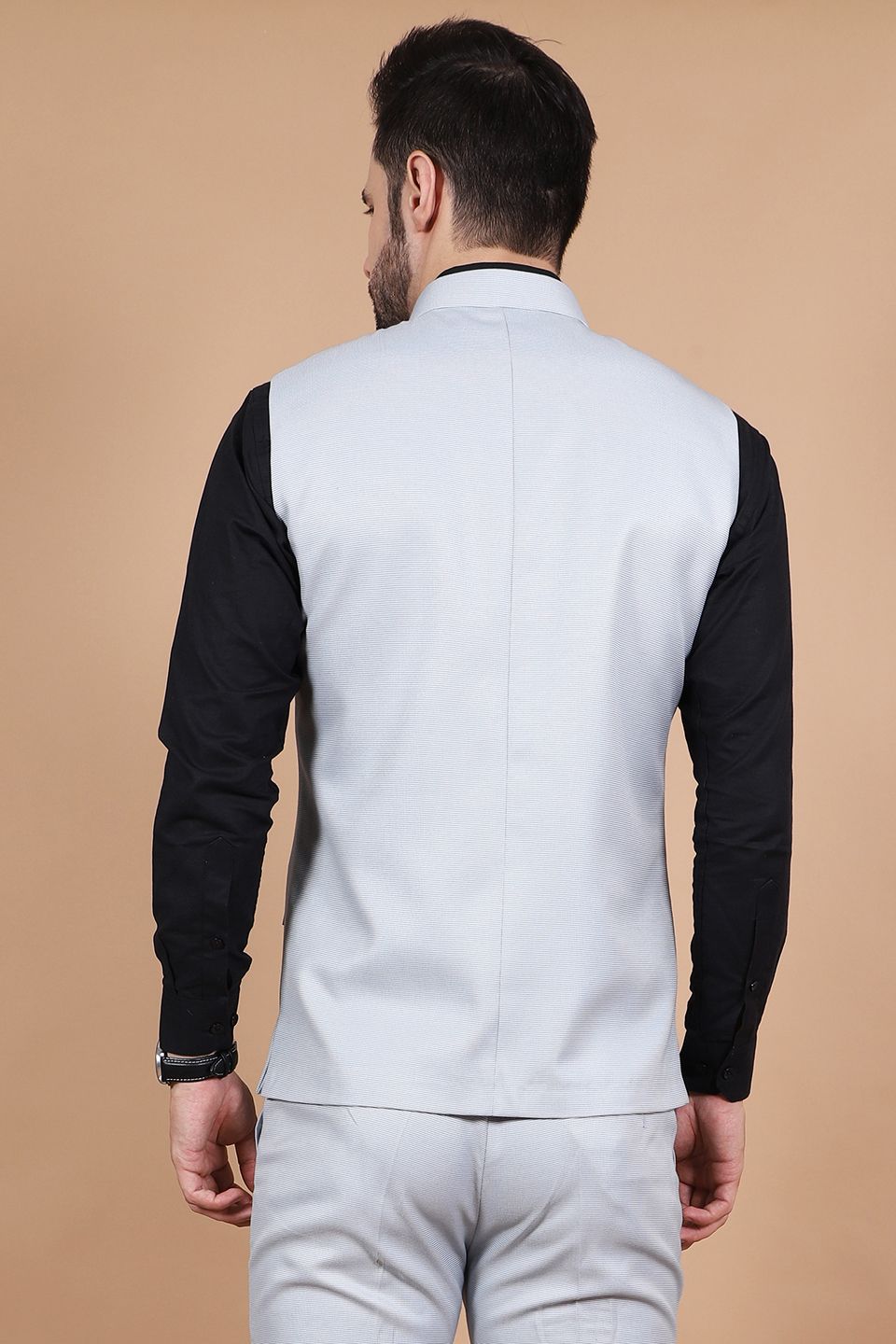 Buy WINTAGE Men's Polyester Cotton Silver Vest and Trouser Set : Silver